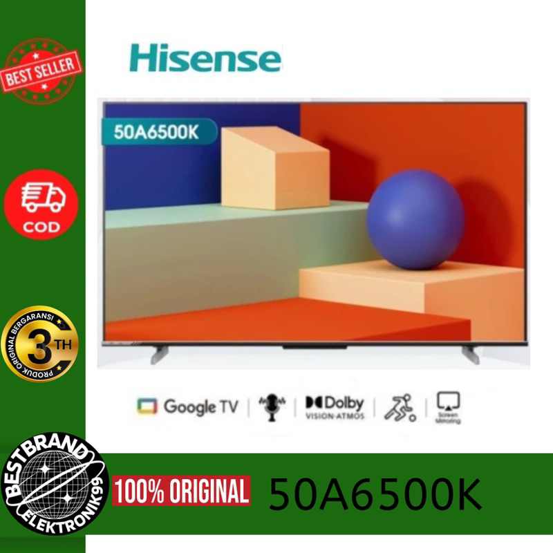 Jual HISENSE 50A6500K LED 50INCH GOOGLE TV UHD 4K | Shopee Indonesia