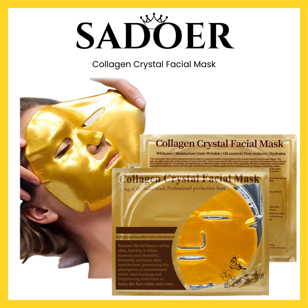 Jual SADOER Gold Mask Crystal Facial Sheet Mask Masker Topeng Collagen ...