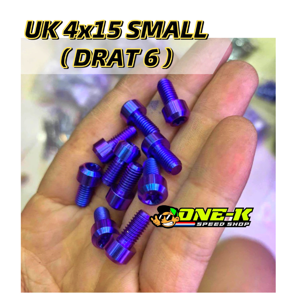 Jual BAUT PROBOLT TITANIUM SMALL HEAD M4 DRAT 6 PANJANG 1,5mm 4x15mm | Shopee Indonesia