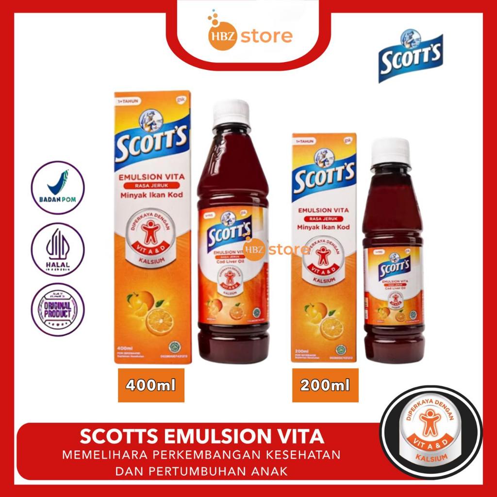 Jual Scott's Emulsion Vita Rasa Jeruk 400ml/200ml - Suplemen Anak ...