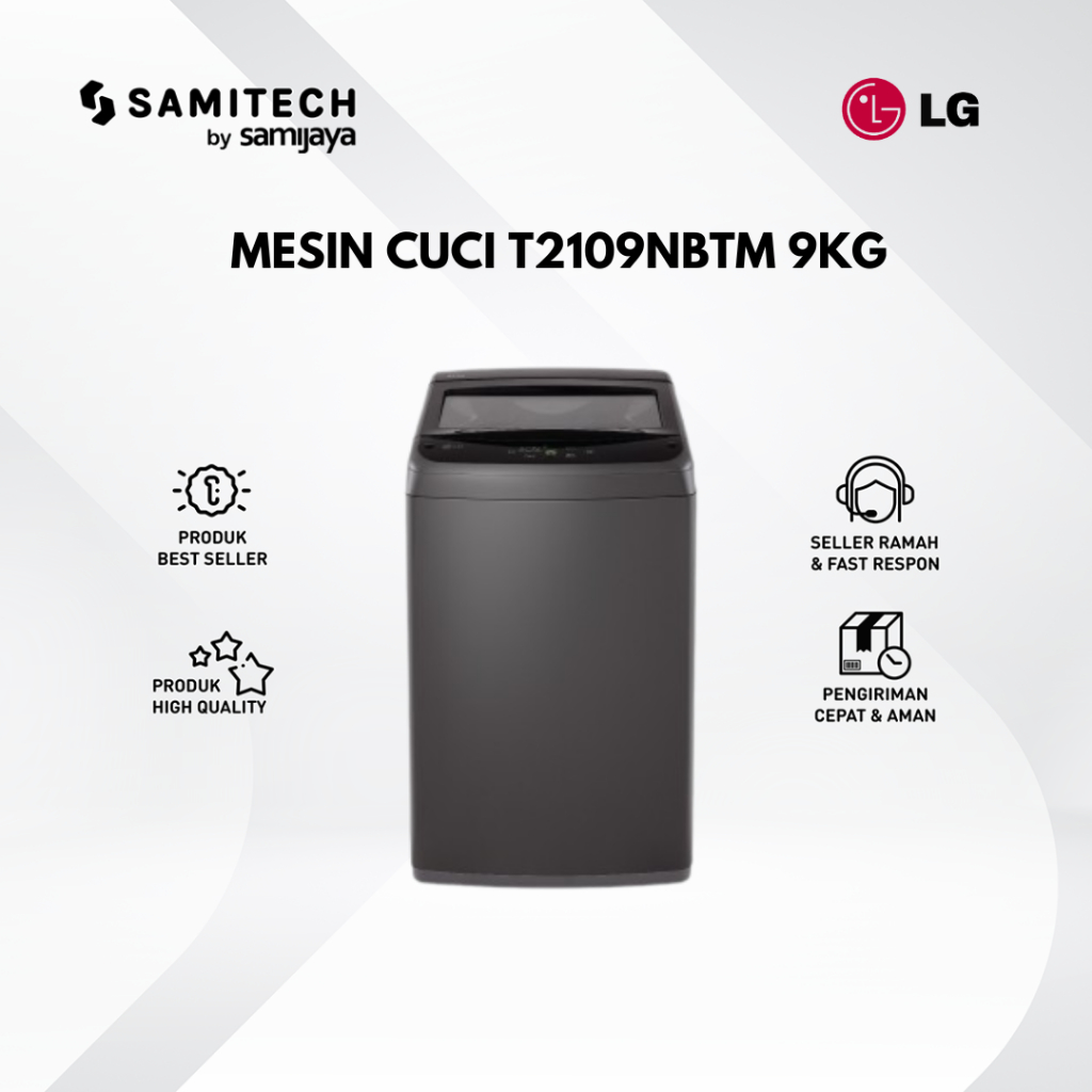 Jual MESIN CUCI TOP LOADING LG T2109NBTM T2109 NBTM 9KG 6 Washing ...