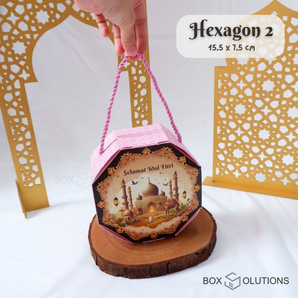 Jual box hexagon eid 2 / box toples lebaran / box hampers idul fitri ...