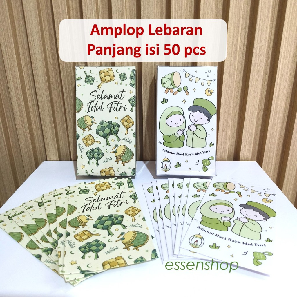 Jual Amplop Lebaran isi 50 pcs Angpau Idul fitri ukuran panjang dan ...