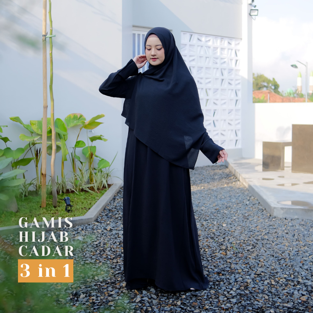 Jual Setelan Gamis Syari 3 in 1 Hijab dan Cadar Dress Abaya Muslimah ...