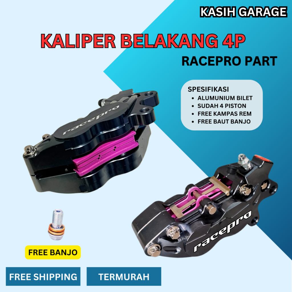 Jual KALIPER 4 PISTON GPX 4P RACEPRO AXIAL MODEL KALIPER KANAN | Shopee Indonesia