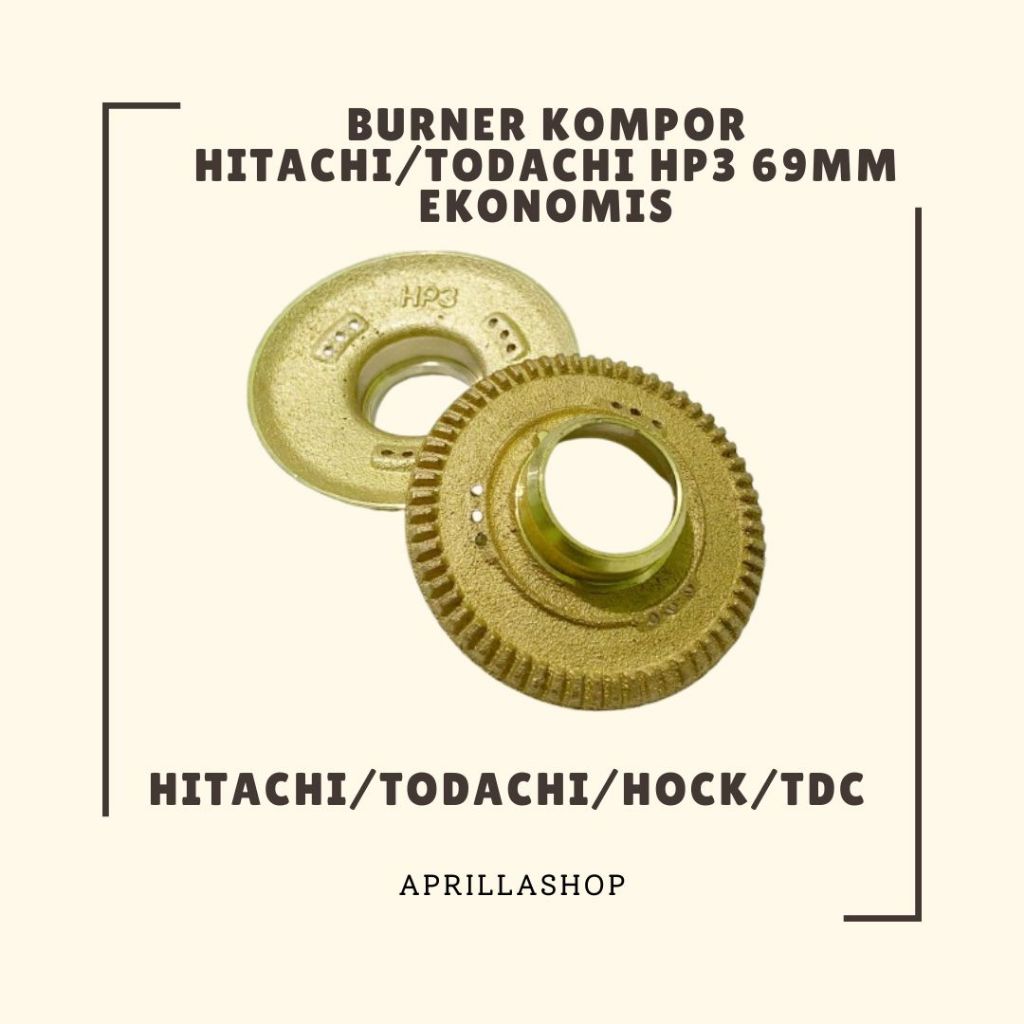 Jual Burner Kuningan Kompor Gas HITACHI / TODACHI HP3 6.9 cm kualitas ...