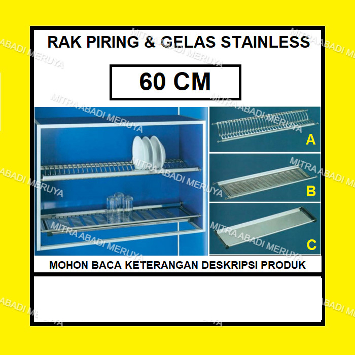 Jual Rak Piring & Gelas Stainless Kitchen Kabinet Dish Rack 60cm ...