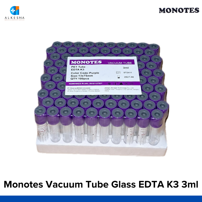 Jual Tabung darah EDTA 3ml - Vacutainer EDTA Blood Collection Tube Ungu ...