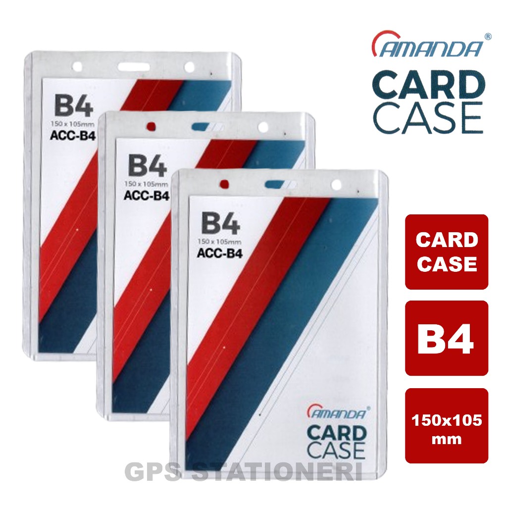 Jual Card Case B4 / ID CARD B4 / Name Tag B4 Amanda ACC-B4 150x105mm 1 pak isi 20 | Shopee Indonesia
