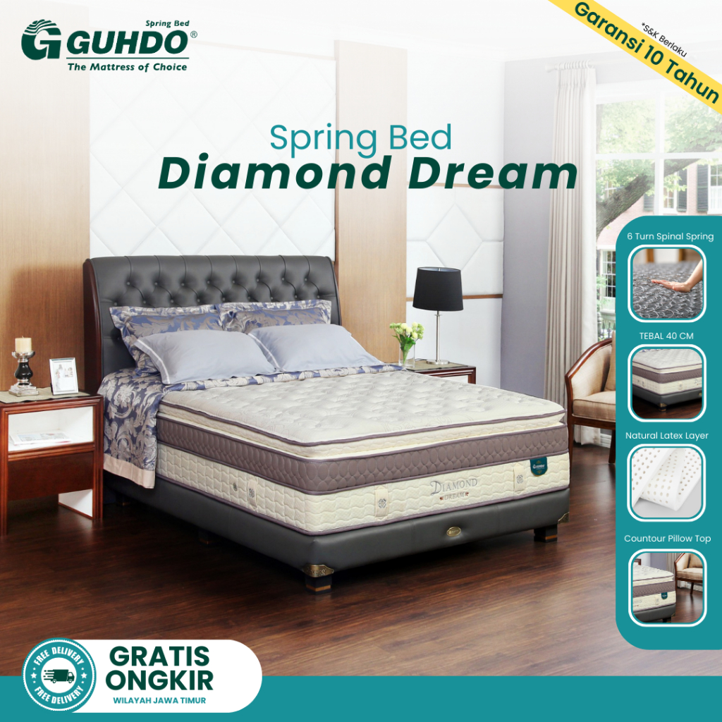 Jual GUHDO Kasur Diamond Dream Spring Bed tebal 40 cm (HANYA KASUR) | Shopee Indonesia