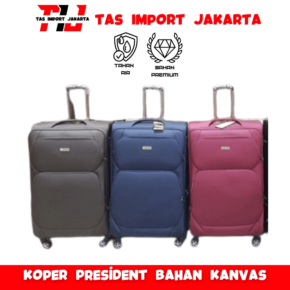 Jual Koper President Bahan Kain Kanvas Import ORI - 20" / 24" Inch ...