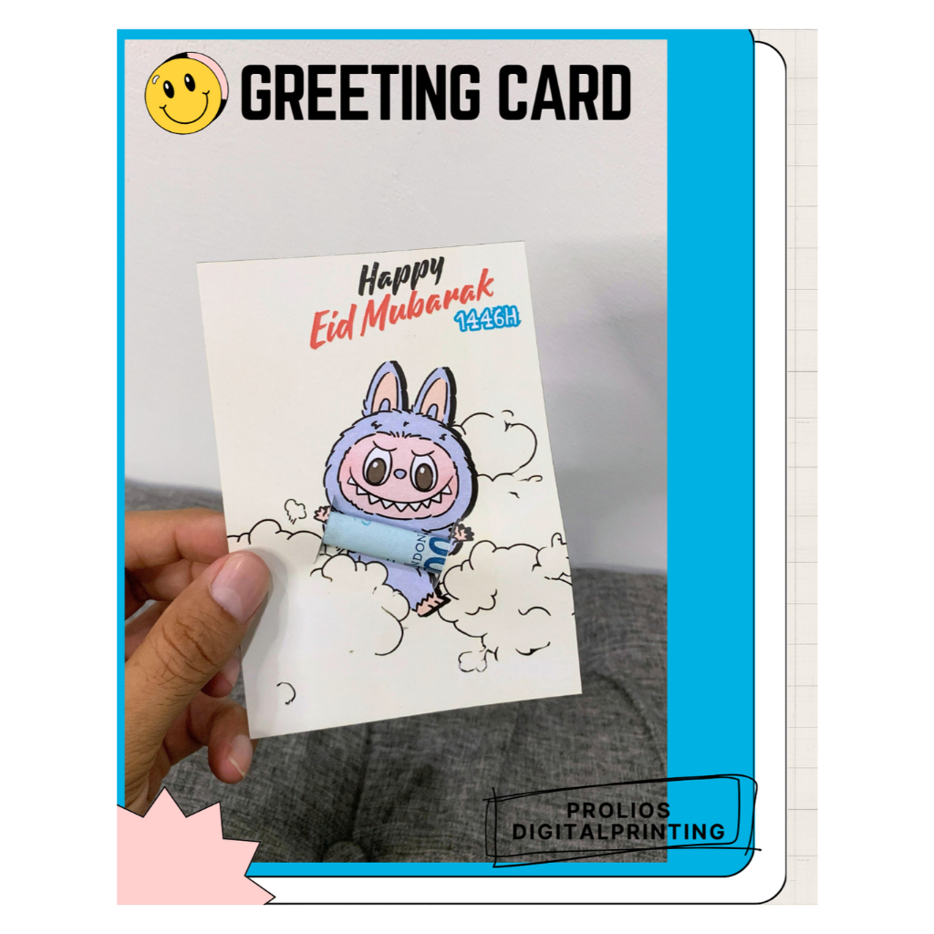 Jual Amplop Angpau THR Greeting card Kartu ucapan Lebaran labubu lucu ...
