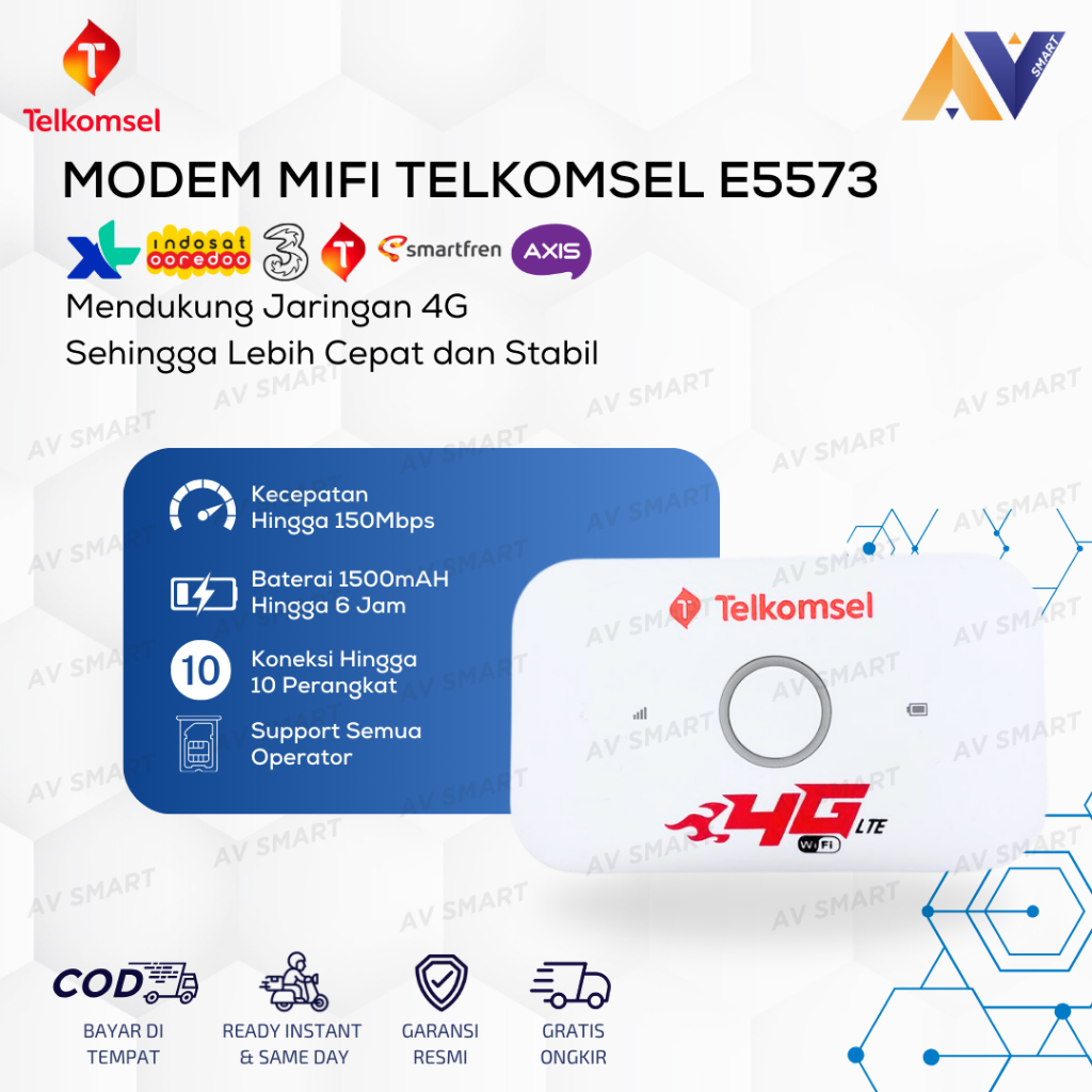 Jual Modem MiFi 4G Telkomsel E5573 150Mbps Unlock Support All Operator ...