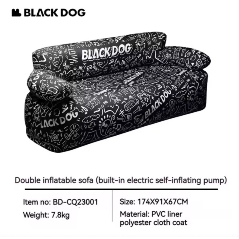Jual BLACKDOG SOFA MOTIF PATTERN BLACK WHITE SOFA POMPA ANGIN 2P ...