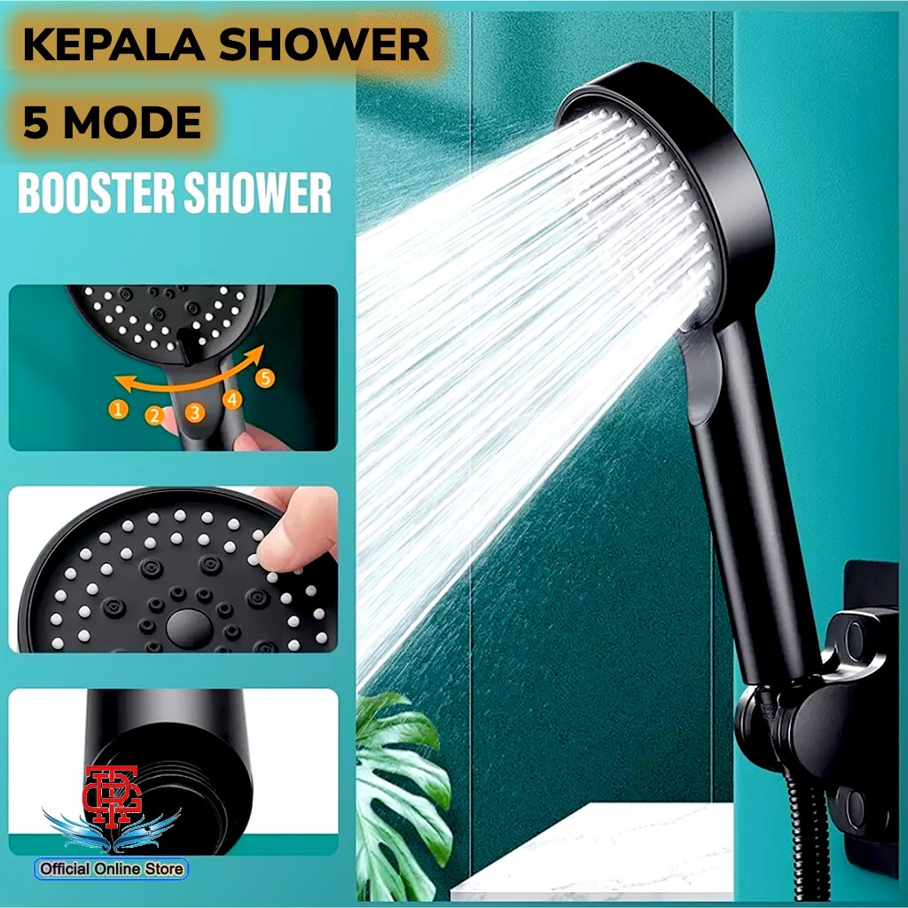 Jual Kepala Hand Head Shower Sower Kamar Mandi On Off 5 Mode Tekanan Tinggi | Shopee Indonesia