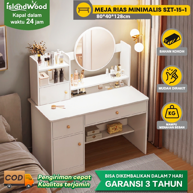 Jual Meja Rias Minimalis Set Meja Rias Kursi Pita Meja Rias Set Bangku Meja Rias Lampu LED Meja ...