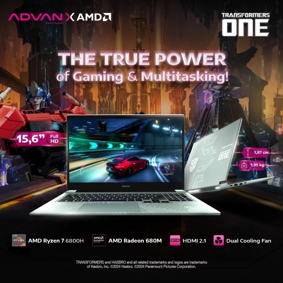 Jual ADVAN GAMING PIXWAR X TRANSFORMERS AMD RYZEN 7 6800H 16GB 512GB ...