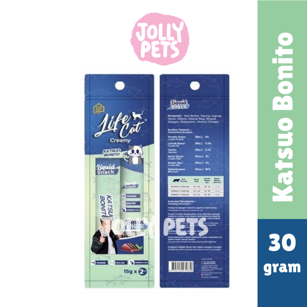 Jual Life Cat Creamy Treats Salmon, Bonito,Tuna & Chicken (2 x 15 gr ...