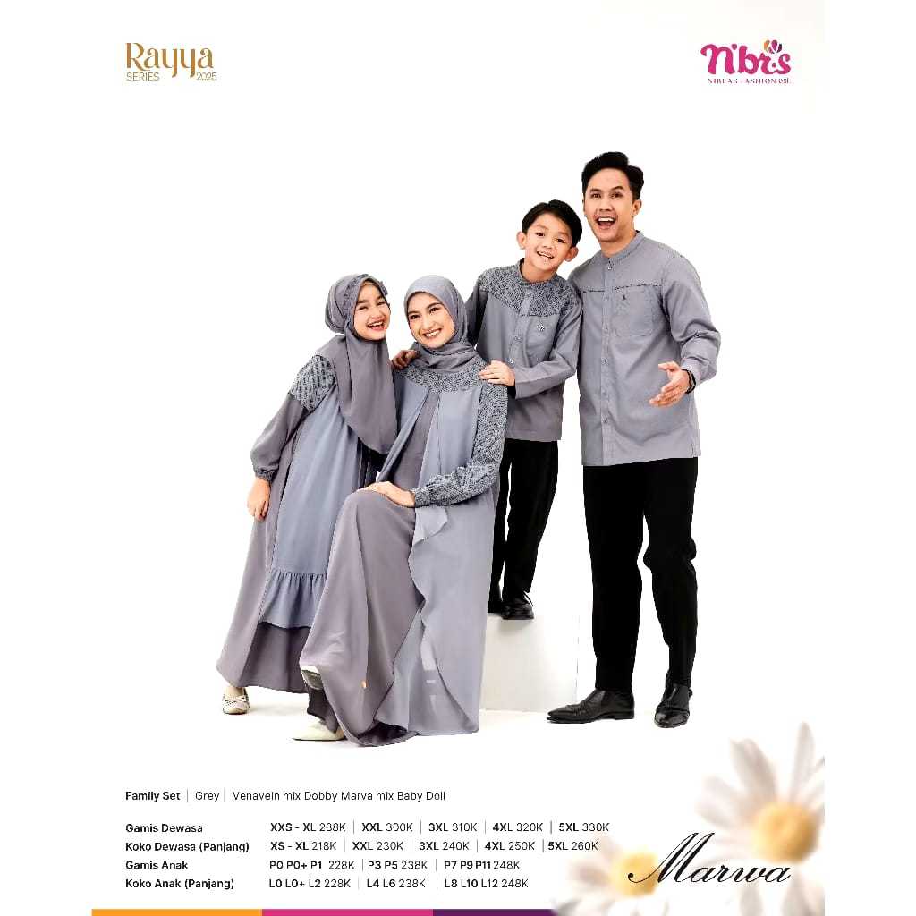 Jual NIBRAS TERBARU RAYYA SERIES 2025 - MARWA GREY (NIBRAS SARIMBIT ...