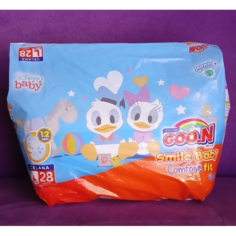 Jual GOON Smile Baby Comfort Fit L28 (FREE diapers L 7 pcs) | Shopee Indonesia
