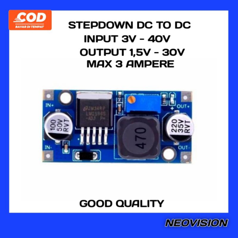 Jual STEPDOWN DC TO DC ,LM2596 MAX 3 AMPER - MURAH | Shopee Indonesia