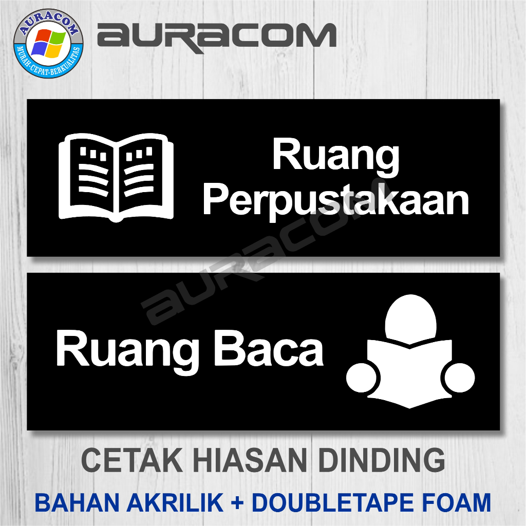 Jual SIGN ACRYLIC PAPAN PERPUSTAKAAN PAPAN RUANG BACA BUKU PEMINJAMAN ...