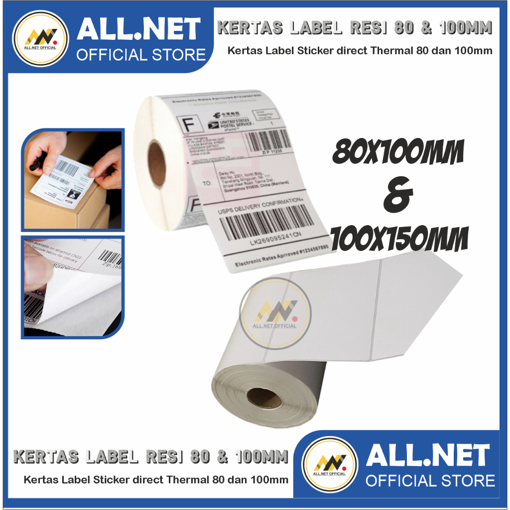 Jual Kertas Thermal Label Direct Barcode 80 DAN 100MM isi 250 dan 300 ...