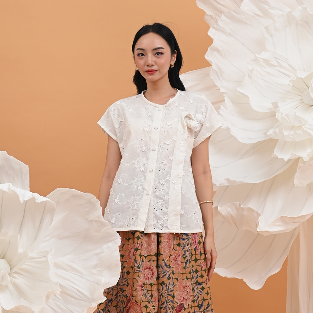 Jual NONA RARA - Rose Basic Rayya T3896, Baju kerja blouse batik wanita ...