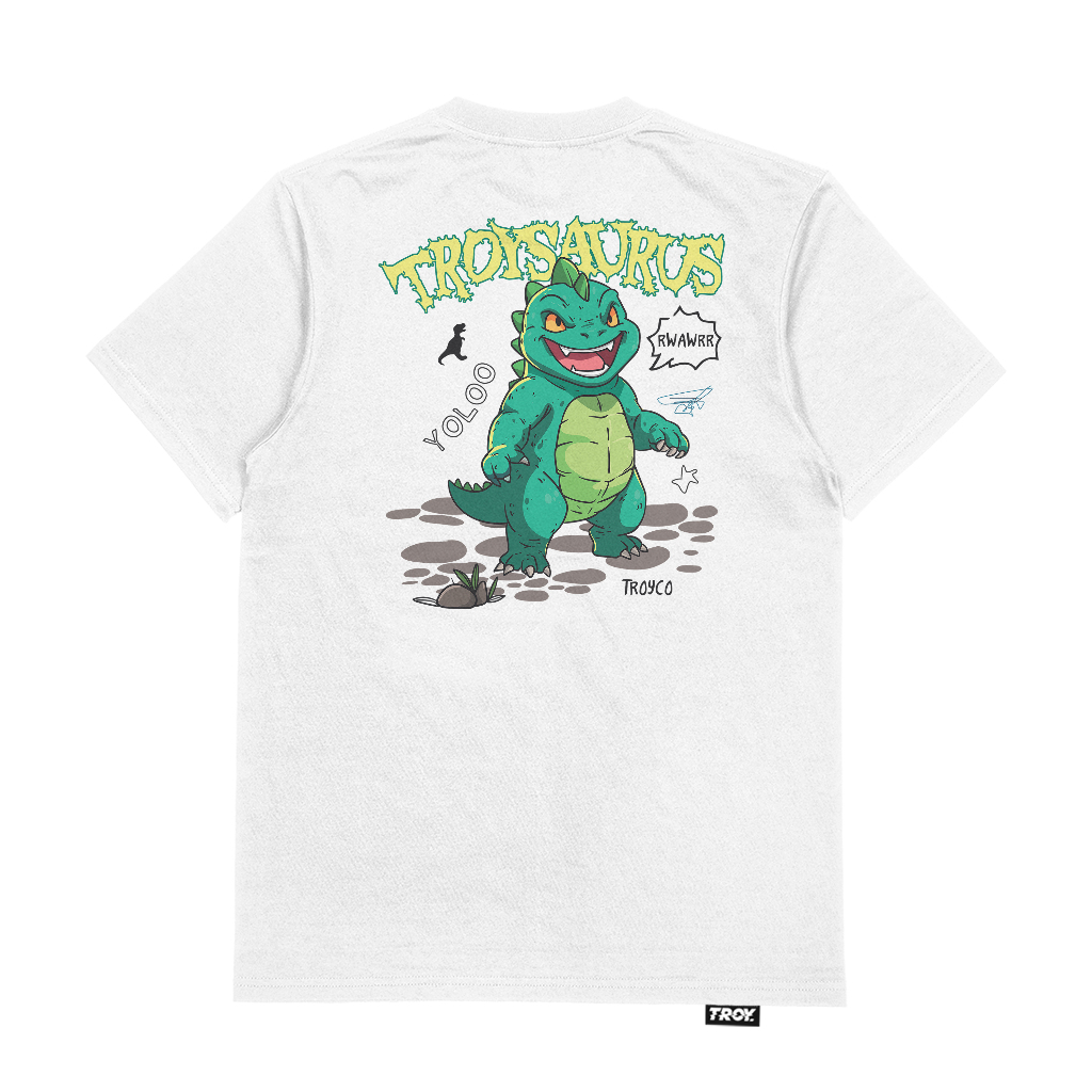 Jual Troy Company Tshirt White Saurus - Kaos Pria Lengan Pendek Putih ...