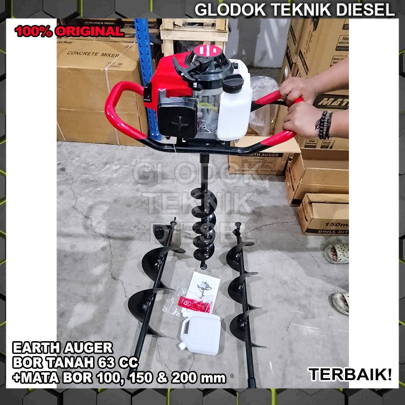Jual Mesin Bor Lubang Tanah Biopori Earth Auger Dril 63CC + MATA BOR ...