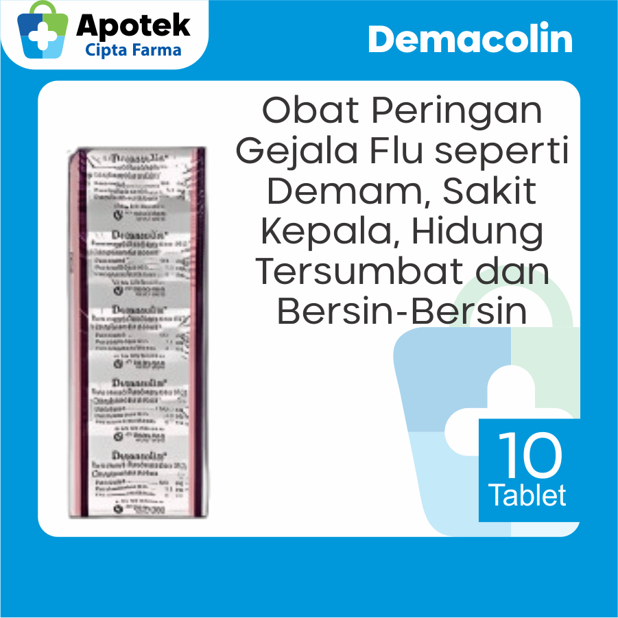 Jual Demacolin Tablet Paracetamol Parasetamol Pseudoephedrine HCI Obat ...