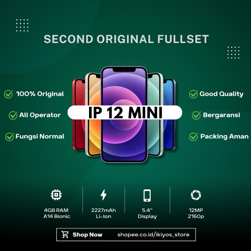 Jual 12 Mini All Sim 64GB 128GB Mulus Like New Fullset | Shopee Indonesia