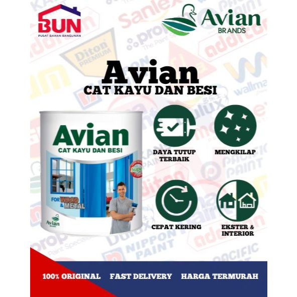 Jual CAT KAYU/BESI AVIAN 1KG SB SUPER BLACK | Shopee Indonesia