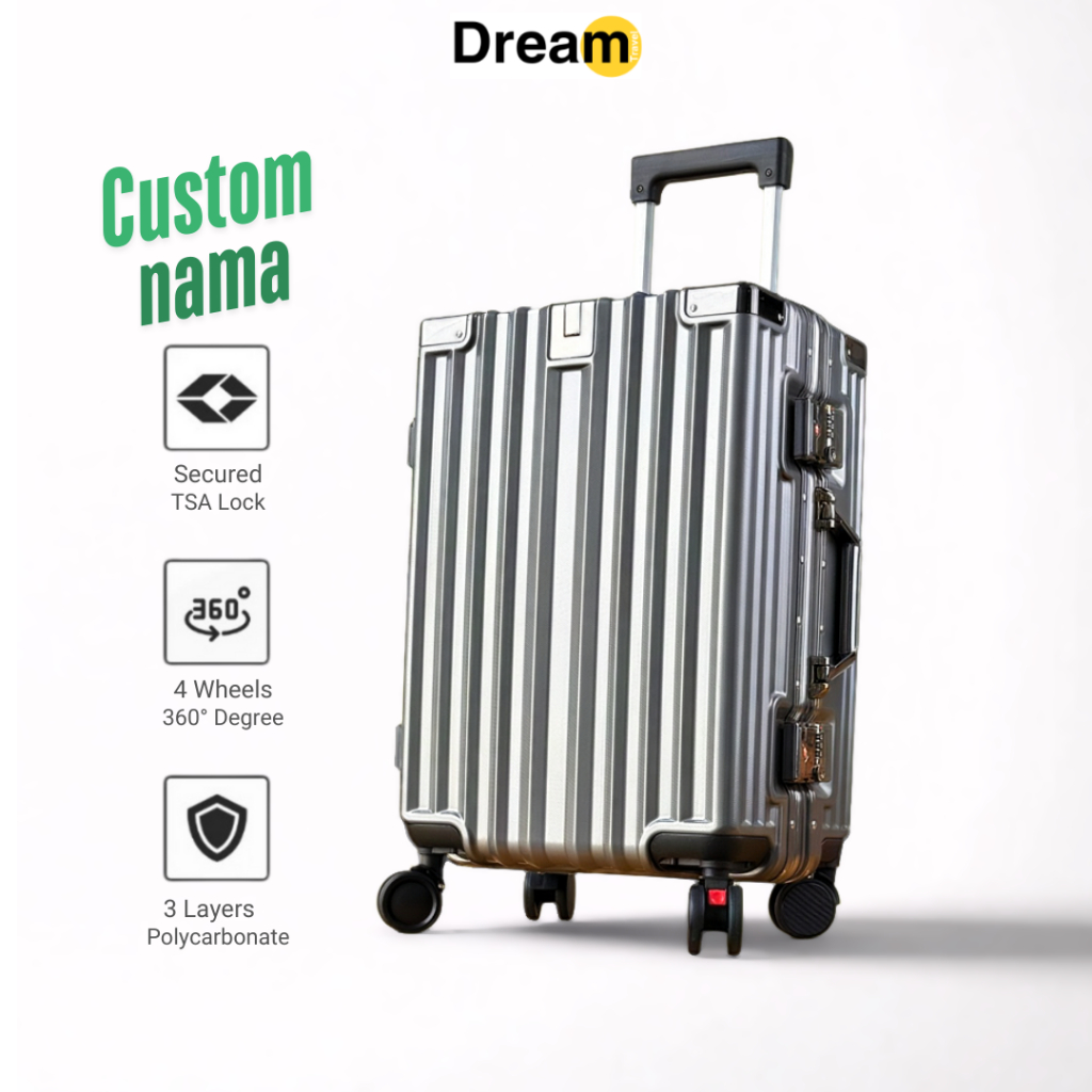 Jual Dream Koper 20 inch 24 inch Custom Nama TSA Lock Roda 360° Anti ...