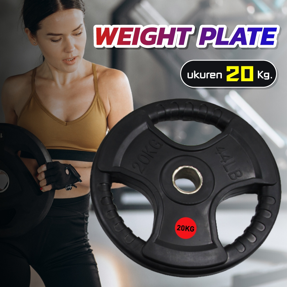 Jual HTD Sport Rubberized Weight Plate 20KG Angkat Besi untuk Dumbbell dan Barbell Alat Olahraga ...