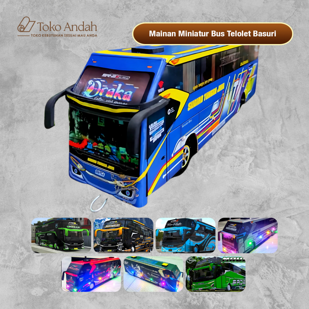 Jual Mainan Miniatur Bus Telolet Basuri PO Haryanto Agra Mas Rosalia ...