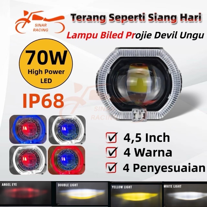 Jual Sinar Racing Lampu Tembak LED 4,5 inch 70W Devil Eye Original ...