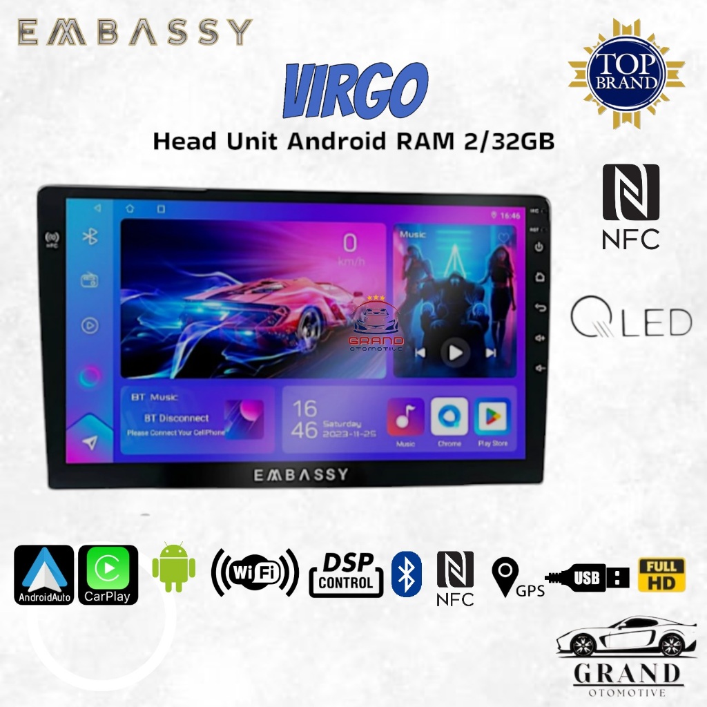 Jual Head unit NFC Android NFC Embassy 9 Inch VARIASI RAM | Shopee ...