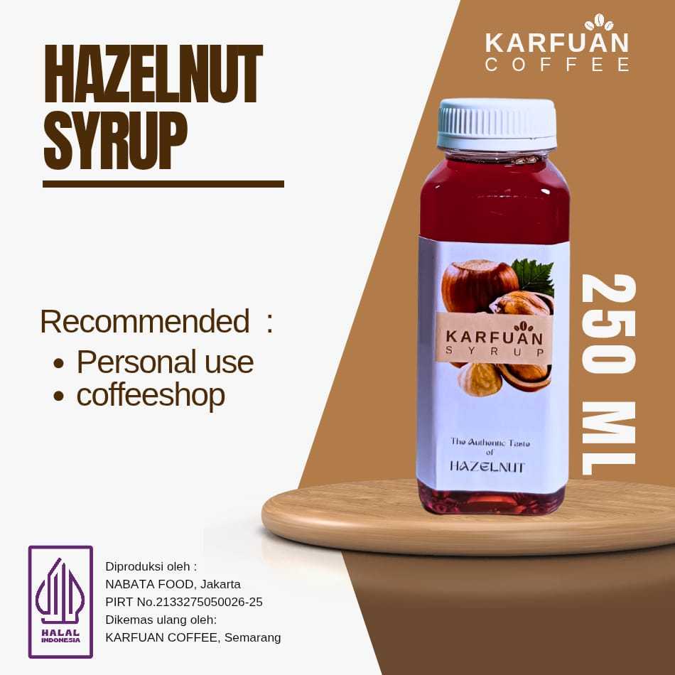 Jual Karfuan Coffee Syrup Hazelnut 250 ML- Syrup Hazelnut Sirup ...