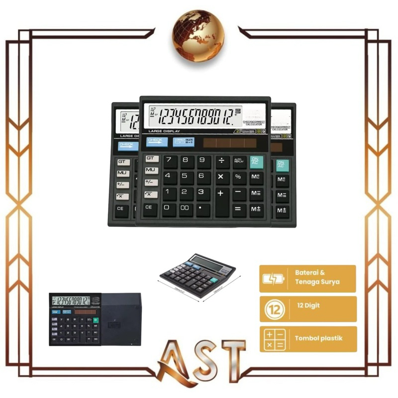 Jual GM-512 Kakulator Besar Hitam 12 Angka Alat Hitung Gmax Layar ...