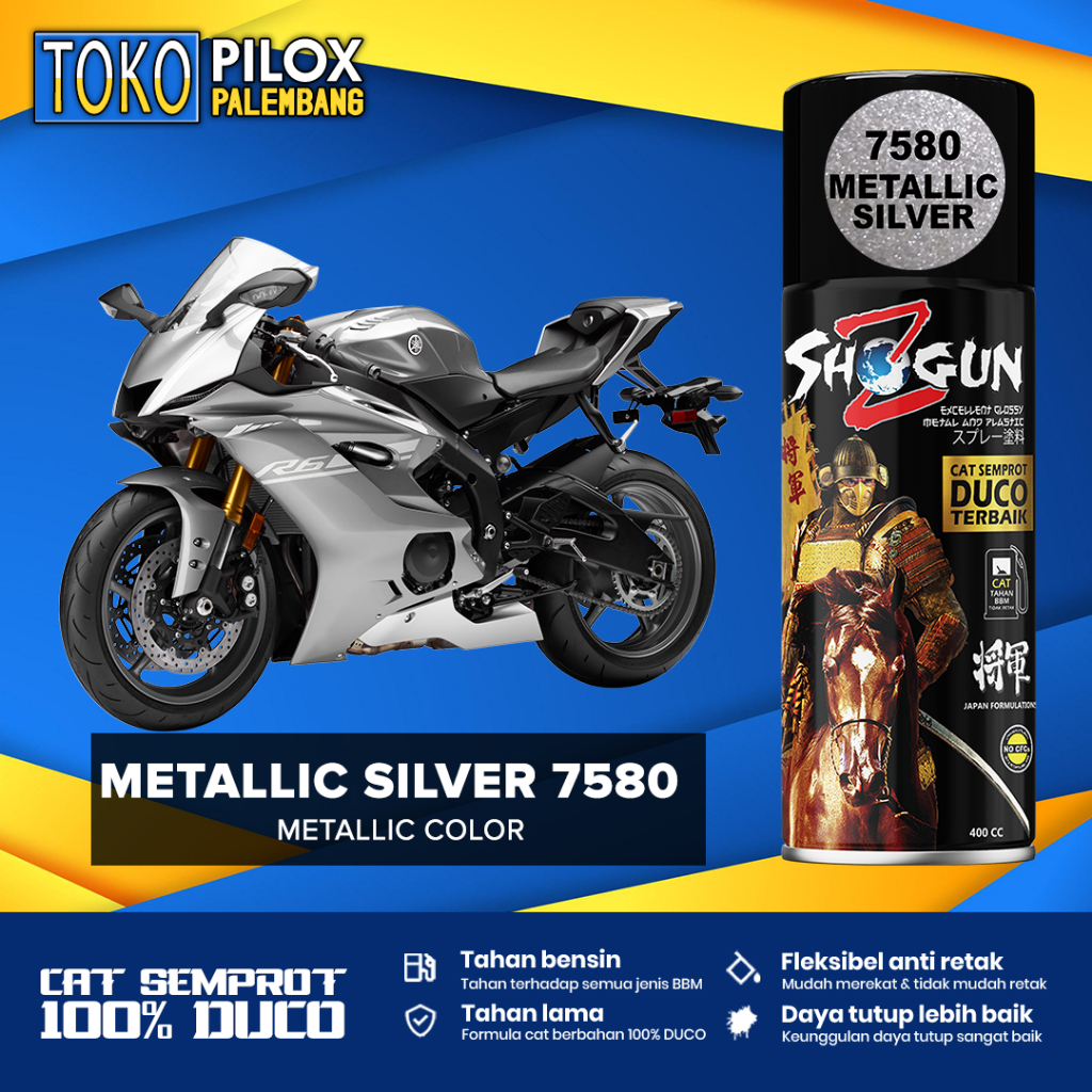 Jual Cat Semprot Pilox Silver Metalik - Shogun Z Duco Metallic Silver ...