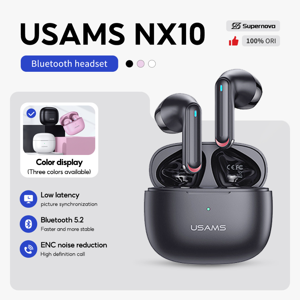 Jual Supernova x USAMS ENC True Wireless Bluetooth Earphone TWS NX10 ...