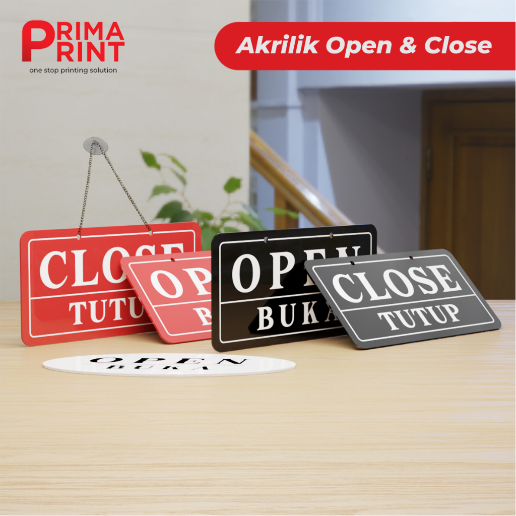 Jual Papan Akrilik Buka Tutup I Open Close Akrilik Sign Gantung Dengan ...
