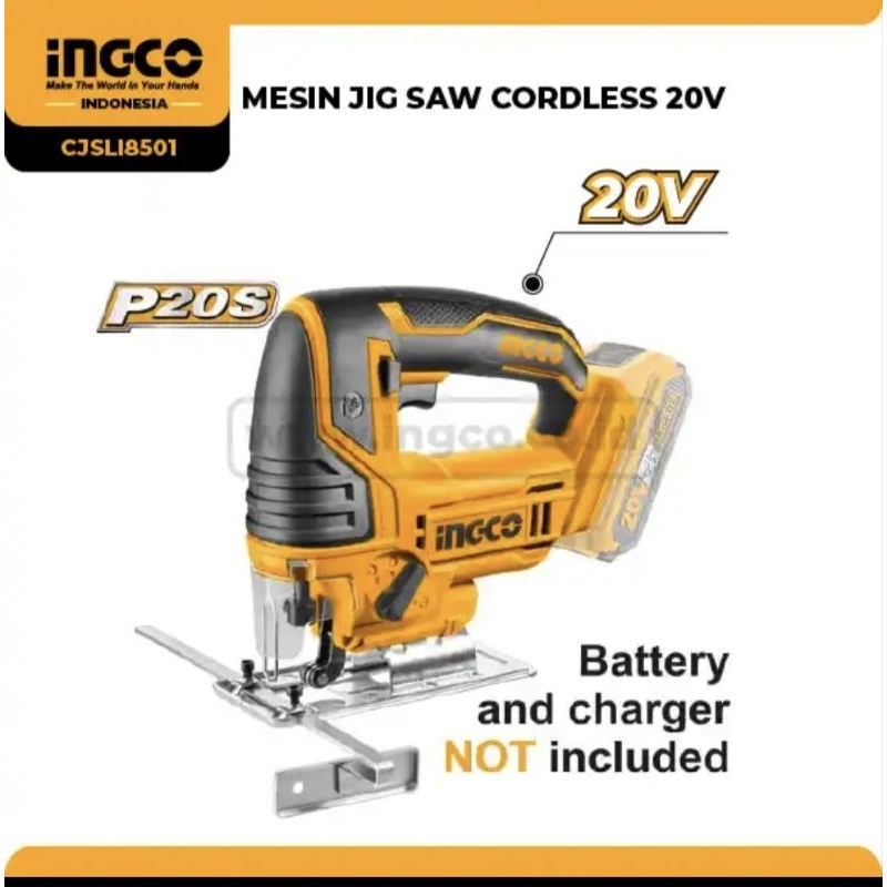 Jual MESIN JIG SAW CORDLESS 20V CJSLI8501 UNIT ONLY INGCO | Shopee ...