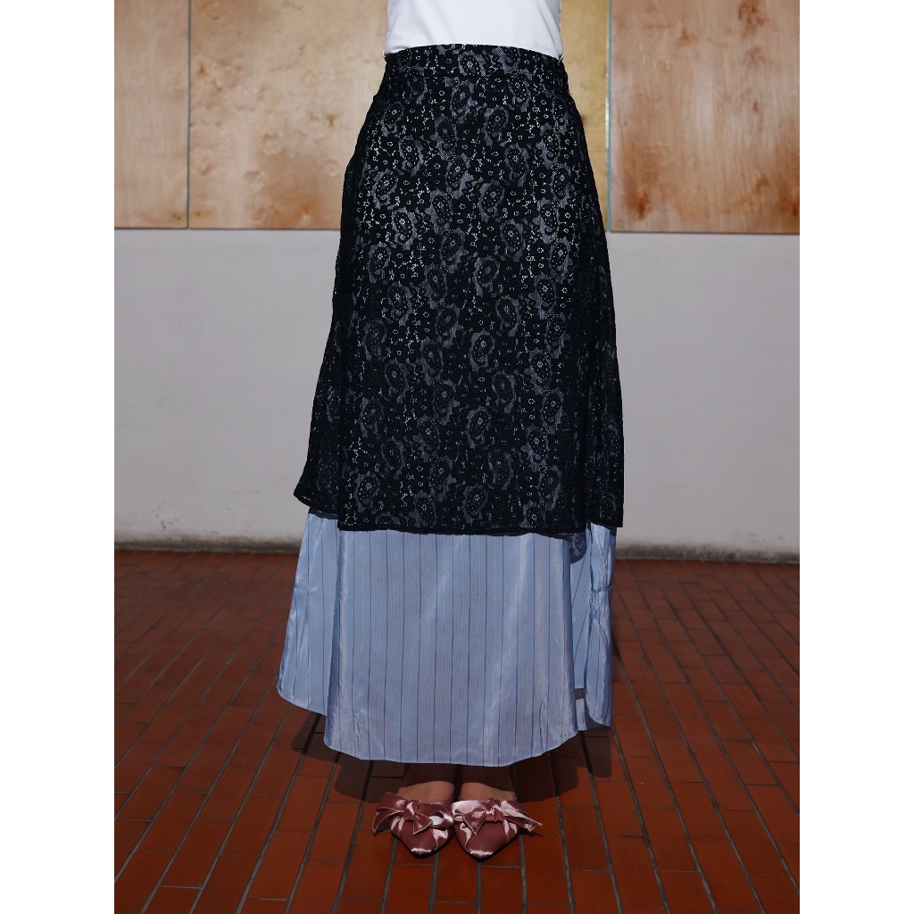 Jual Clara Skirt - Rok Panjang Wanita Garis-garis | Shopee Indonesia
