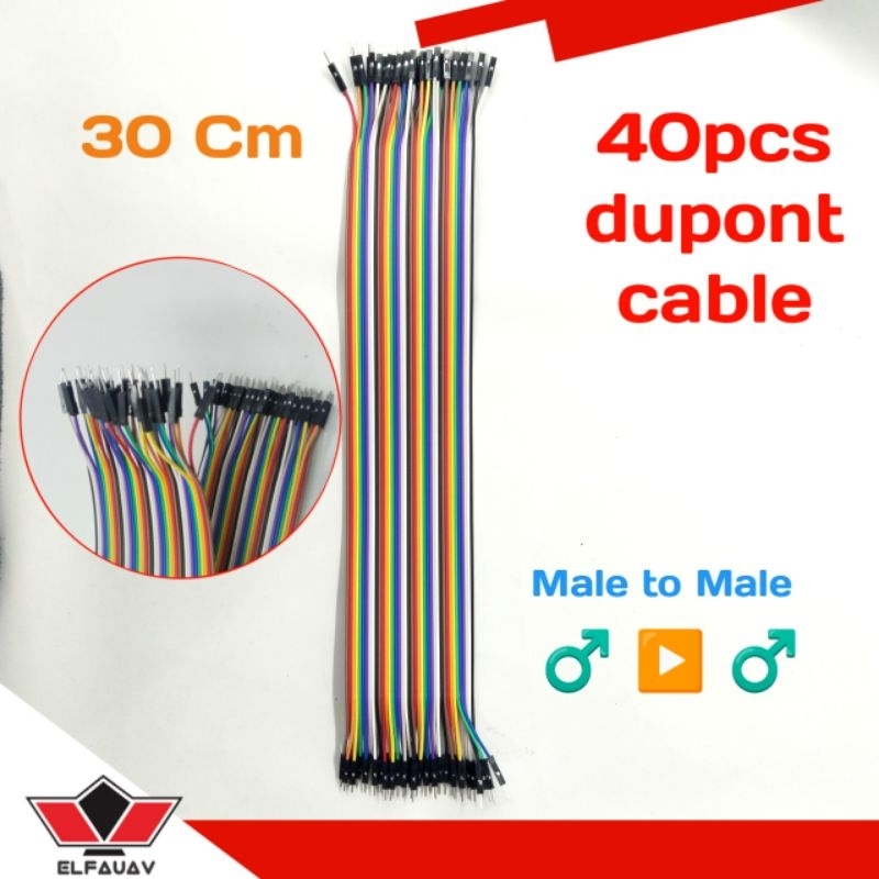 Jual 40PCS JUMPER CABLE KABEL 30CM MALE TO MALE DUPONT | Shopee Indonesia