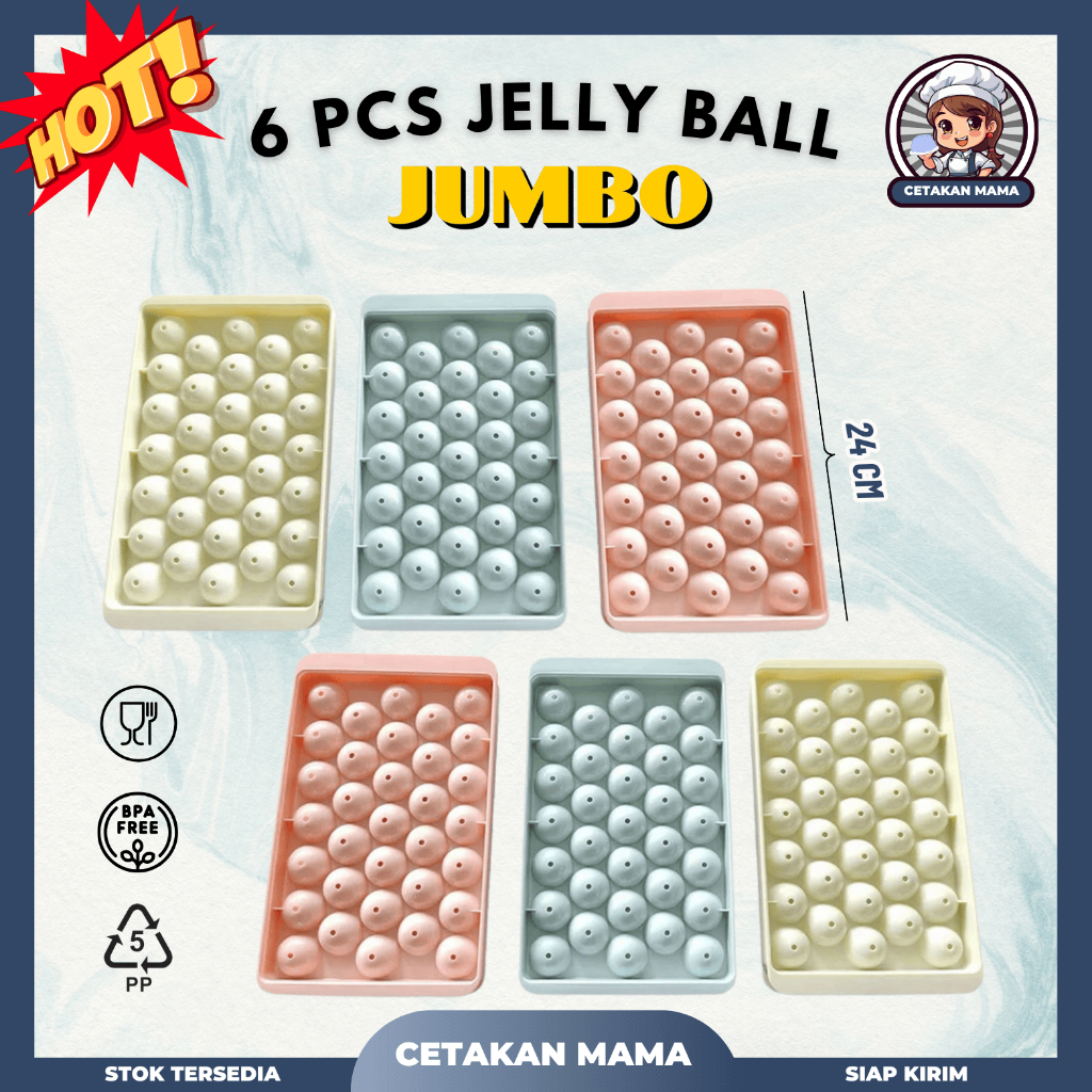 Jual 6 PCS Cetakan Jelly Ball Bulat Jumbo Besar Jelly Bulat Buah Agar ...