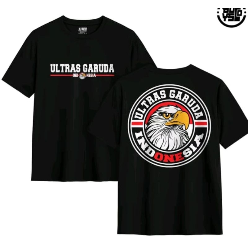 Jual KAOS SUPORTER BOLA HITAM ULTRAS GARUDA MOTIF ELANG | Shopee Indonesia