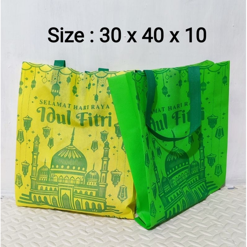 Jual Tas Spunbond Lebaran Selamat Idul Fitri Furing Parcel Goodie Bag Box 30x40x10 | Shopee ...
