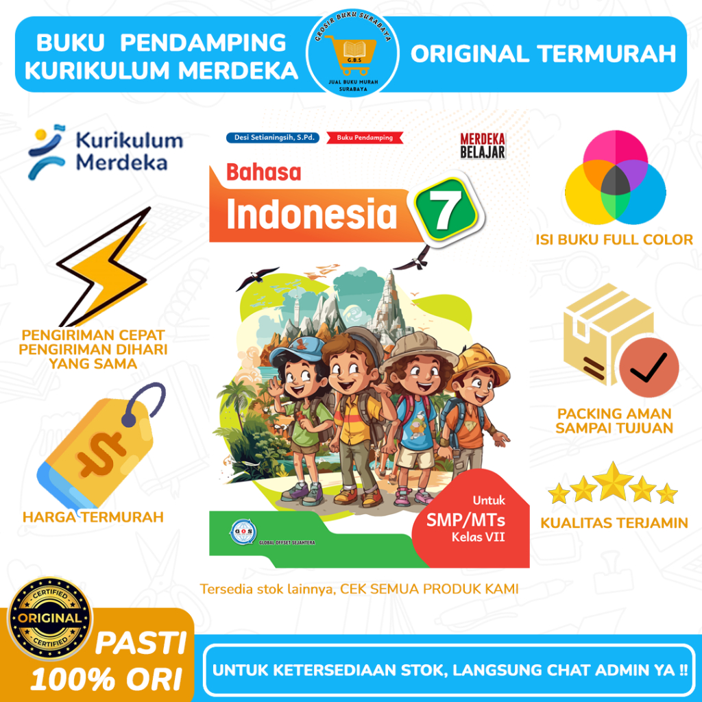 Jual Buku Pendamping Siswa Bahasa Indonesia Kelas 7 SMP - Kurikulum Merdeka - Penerbit Global ...